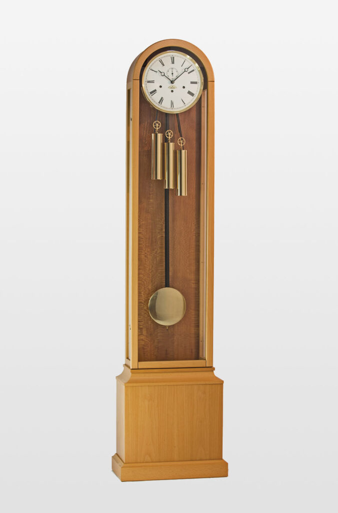 Grasmore Contemporary Grandmother Clock in Natural Finish with enamel ...