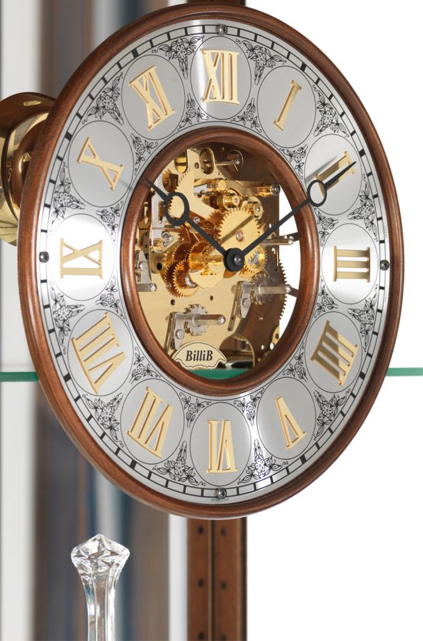 Amber Jewelled Movement Clock in Mahogany Finish - BilliB - The Clock ...