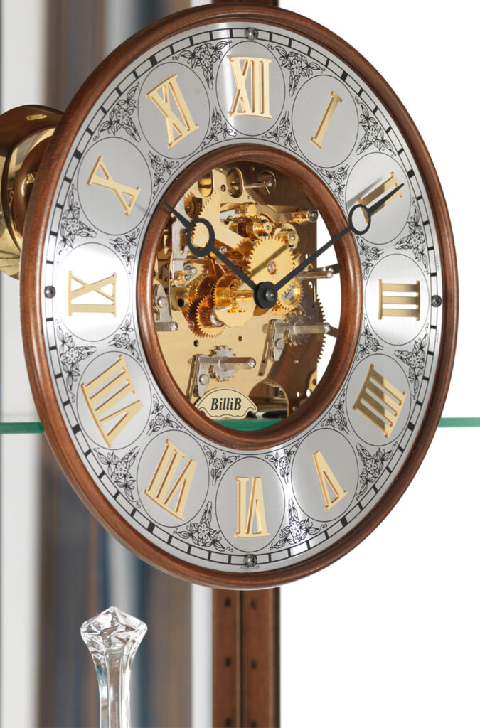 Amber Jewelled Movement Clock in Mahogany Finish - BilliB - The Clock ...