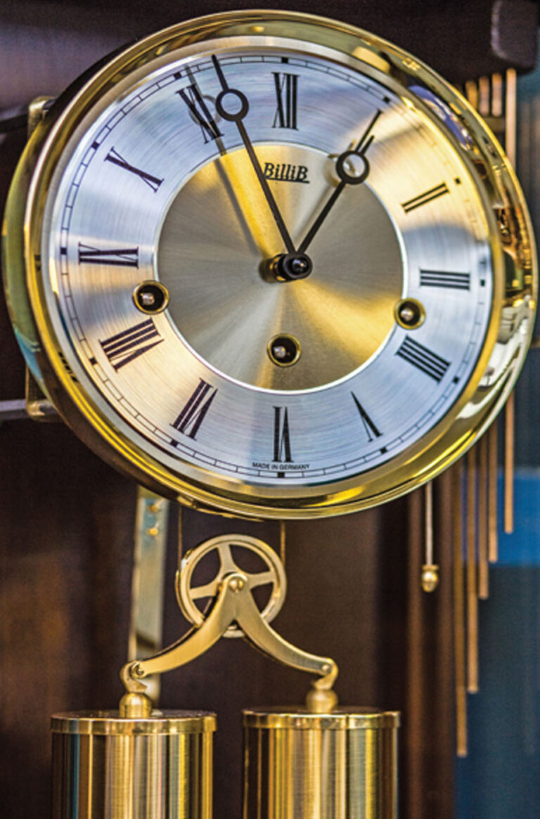 Portland Regulator Wall Clock in Walnut Finish - Billib.co.uk